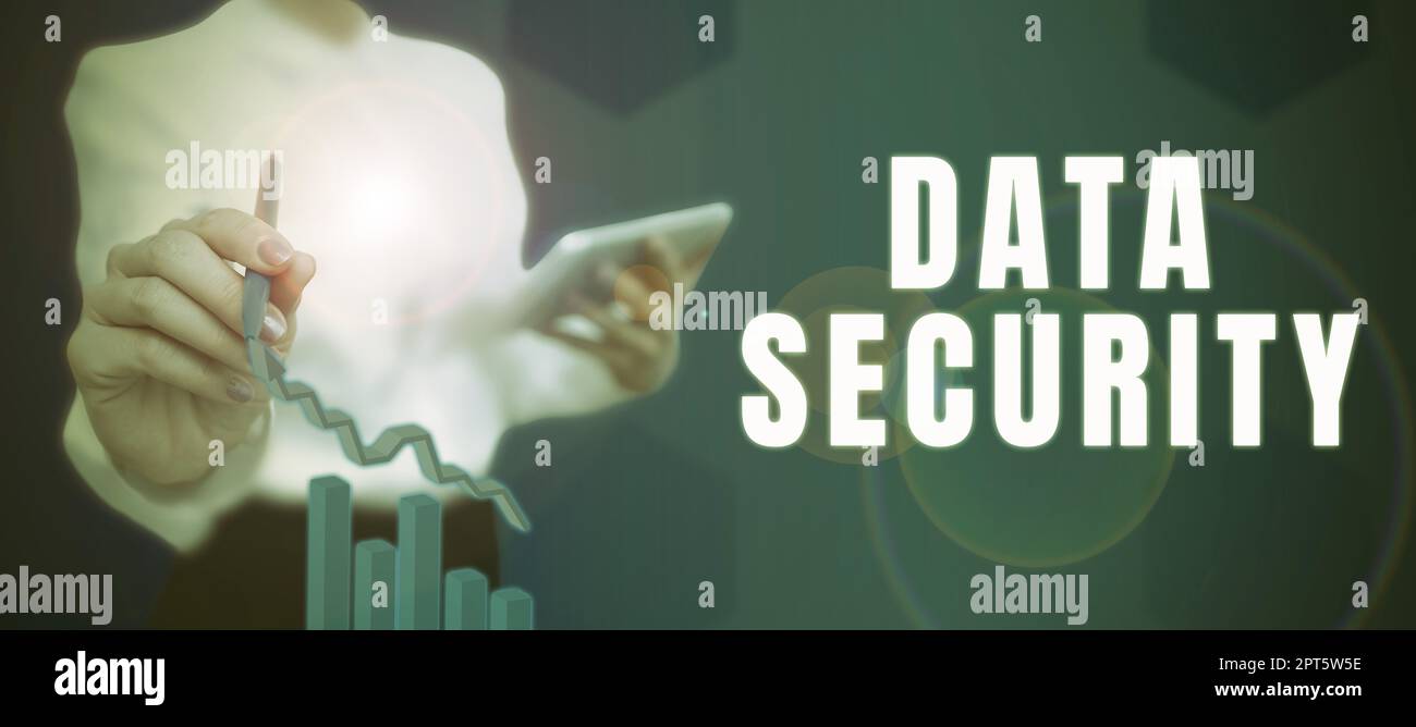 Writing displaying text Data Security, Business concept Confidentiality Disk Encryption Backups ...