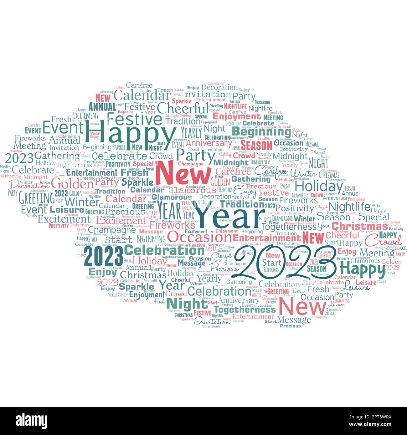 Word cloud with new year 2023 words Stock Photo - Alamy