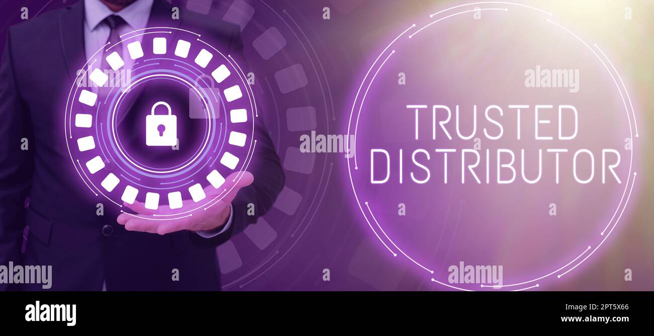 Hand writing sign Trusted Distributor, Conceptual photo Authorized ...