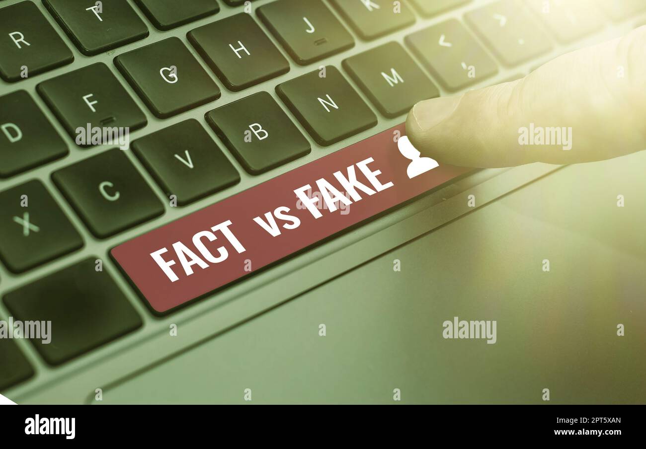 Text caption presenting Fact Vs Fake, Business approach Rivalry or ...
