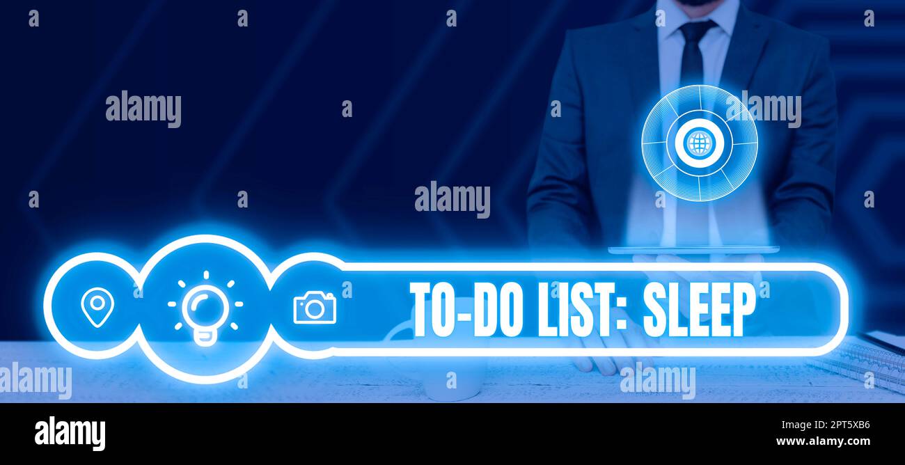 Conceptual caption To Do List SleepThings to be done Priority object is ...