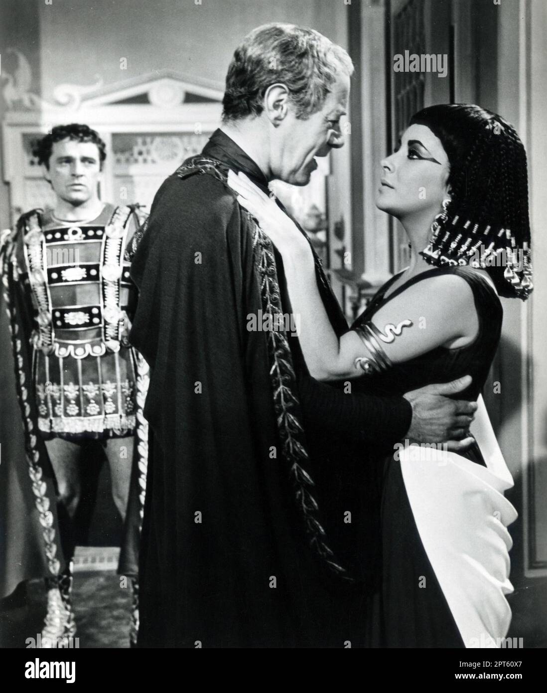 Elizabeth Taylor, Rex Harrison, and Richard Burton in Cleopatra, 1963 ...