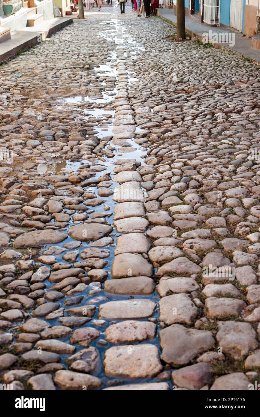 Cobblestones, Street, Old Town, Trinidad, Cuba Stock Photo - Alamy