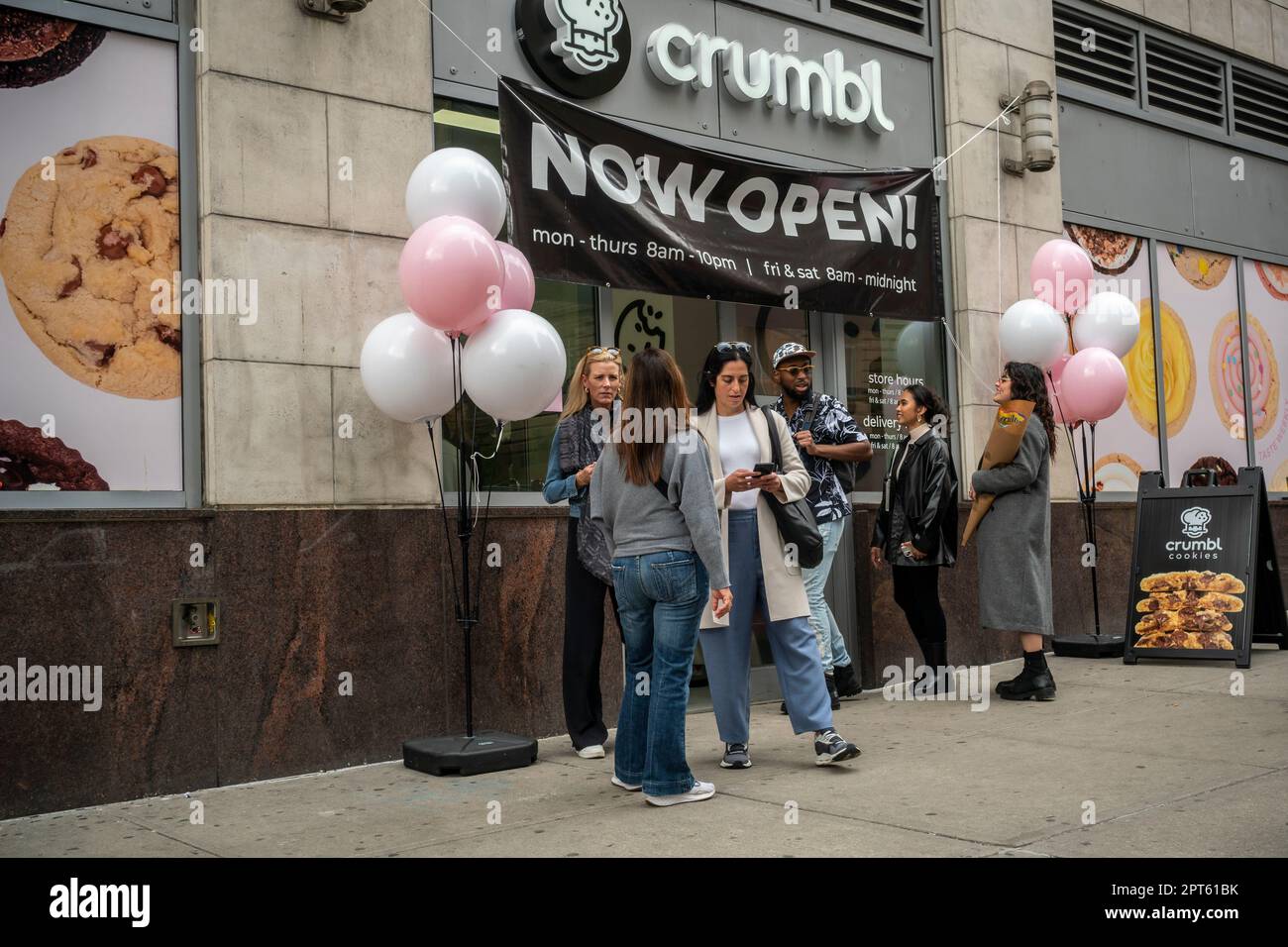 Grand opening of a branch of the popular Crumbl cookies chain in ...