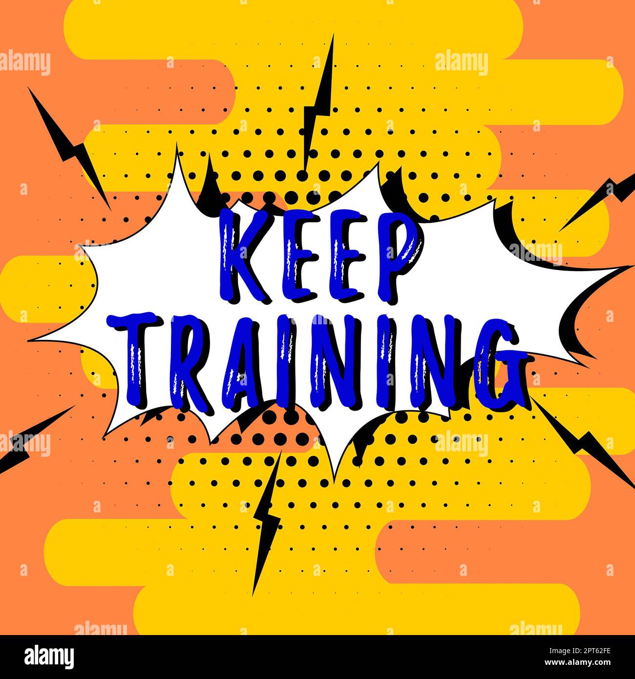 Text caption presenting Keep Training, Conceptual photo Grounding ...