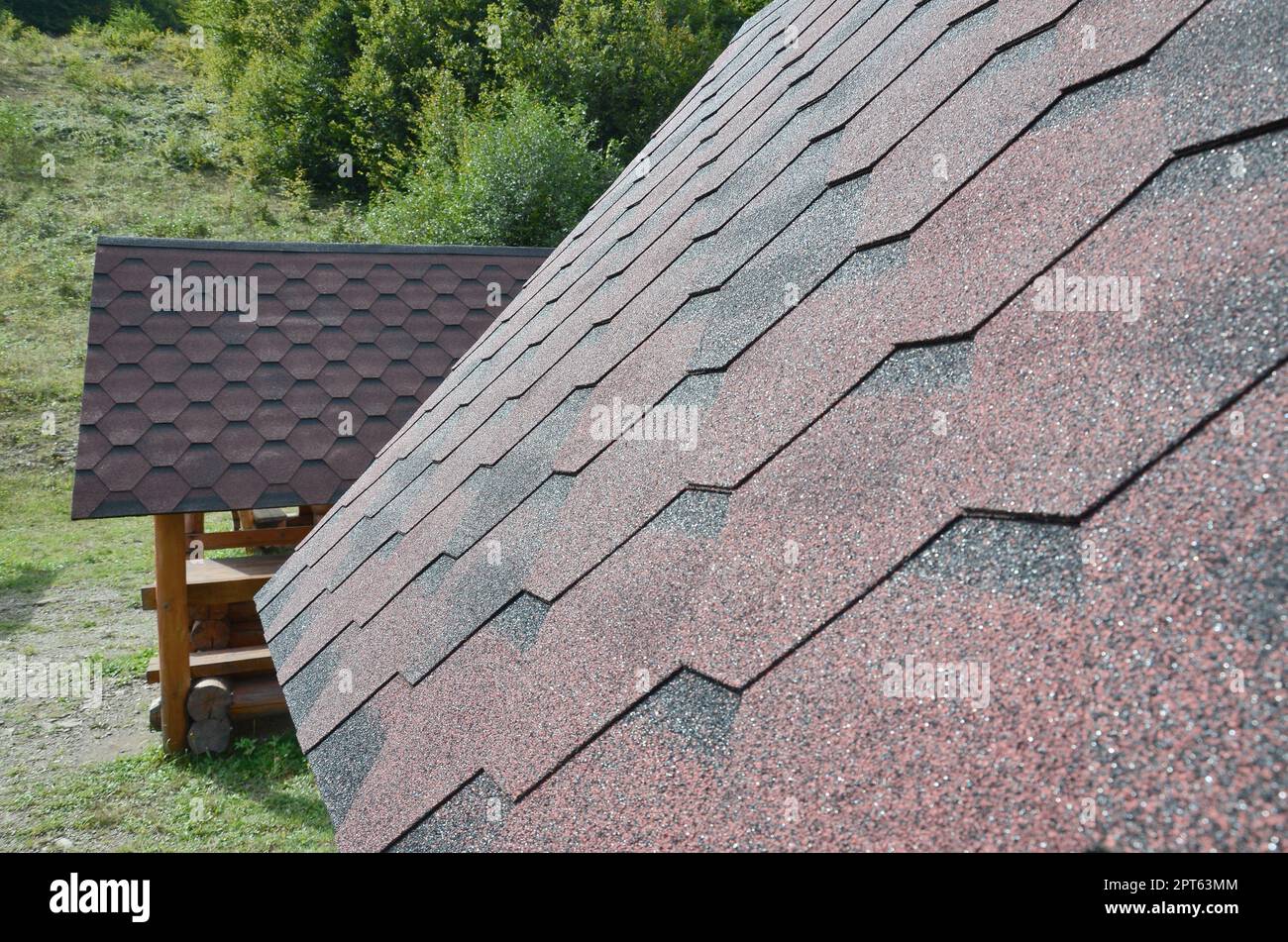 The texture of the roof with bituminous coating. Rough bituminous ...