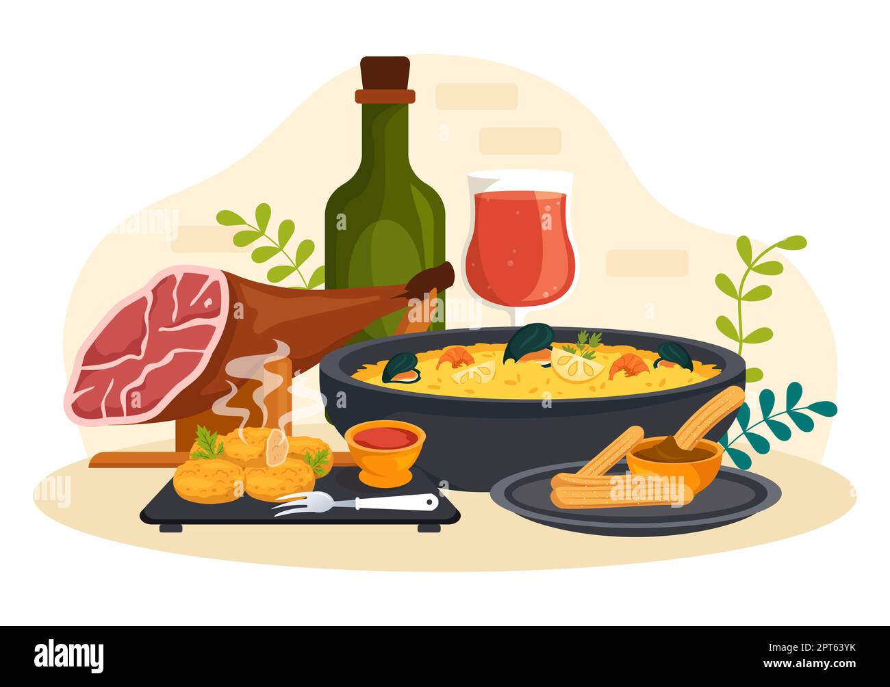 Spanish Food Cuisine Menu Restaurant with Various of Traditional Dish ...