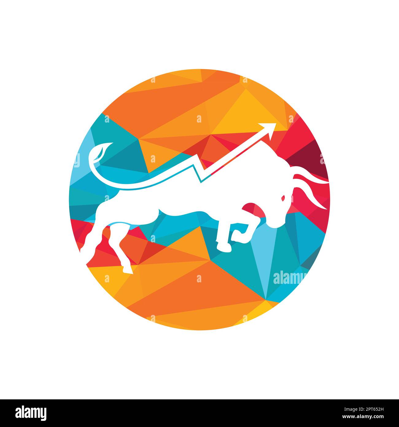 Financial bull logo design. Trade Bull Chart, finance logo. Economy ...
