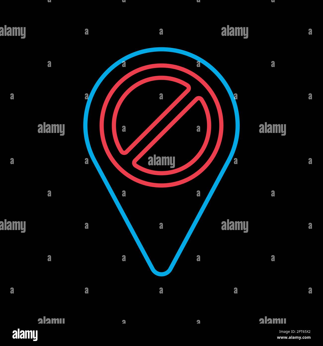 Forbidden pin map vector icon. Map pointer Stock Vector Image & Art - Alamy