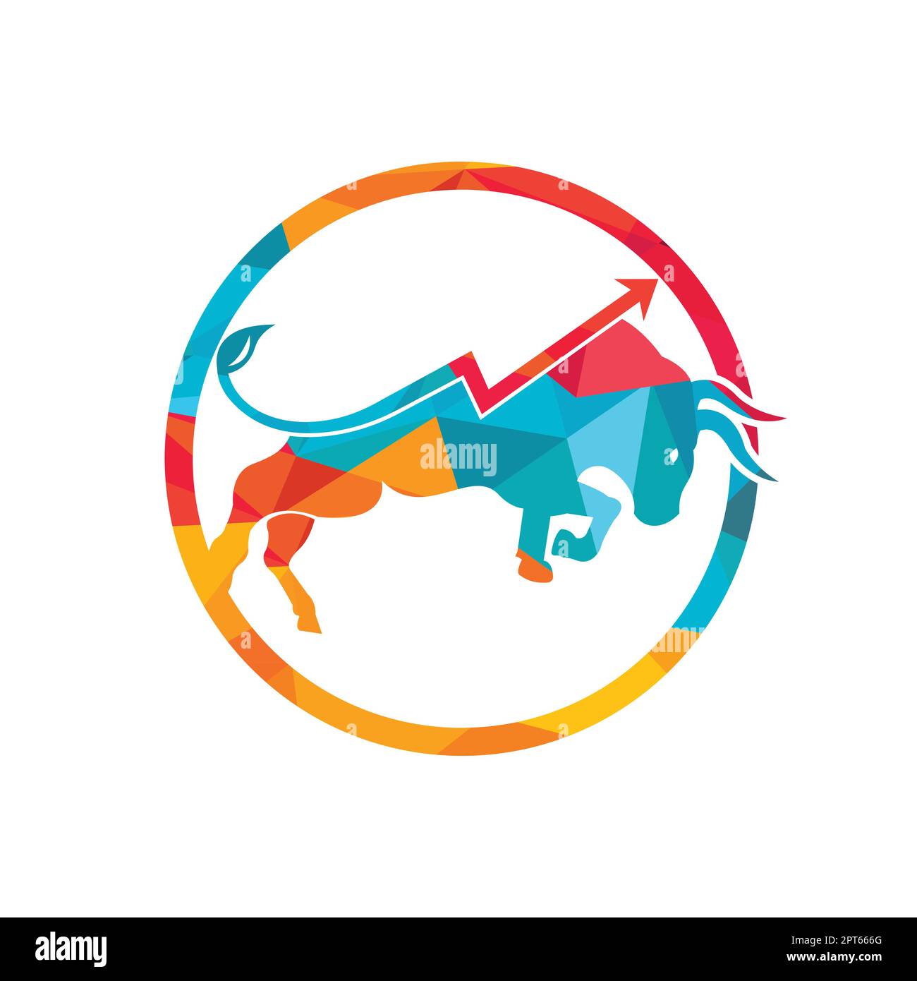 Financial bull logo design. Trade Bull Chart, finance logo. Economy ...