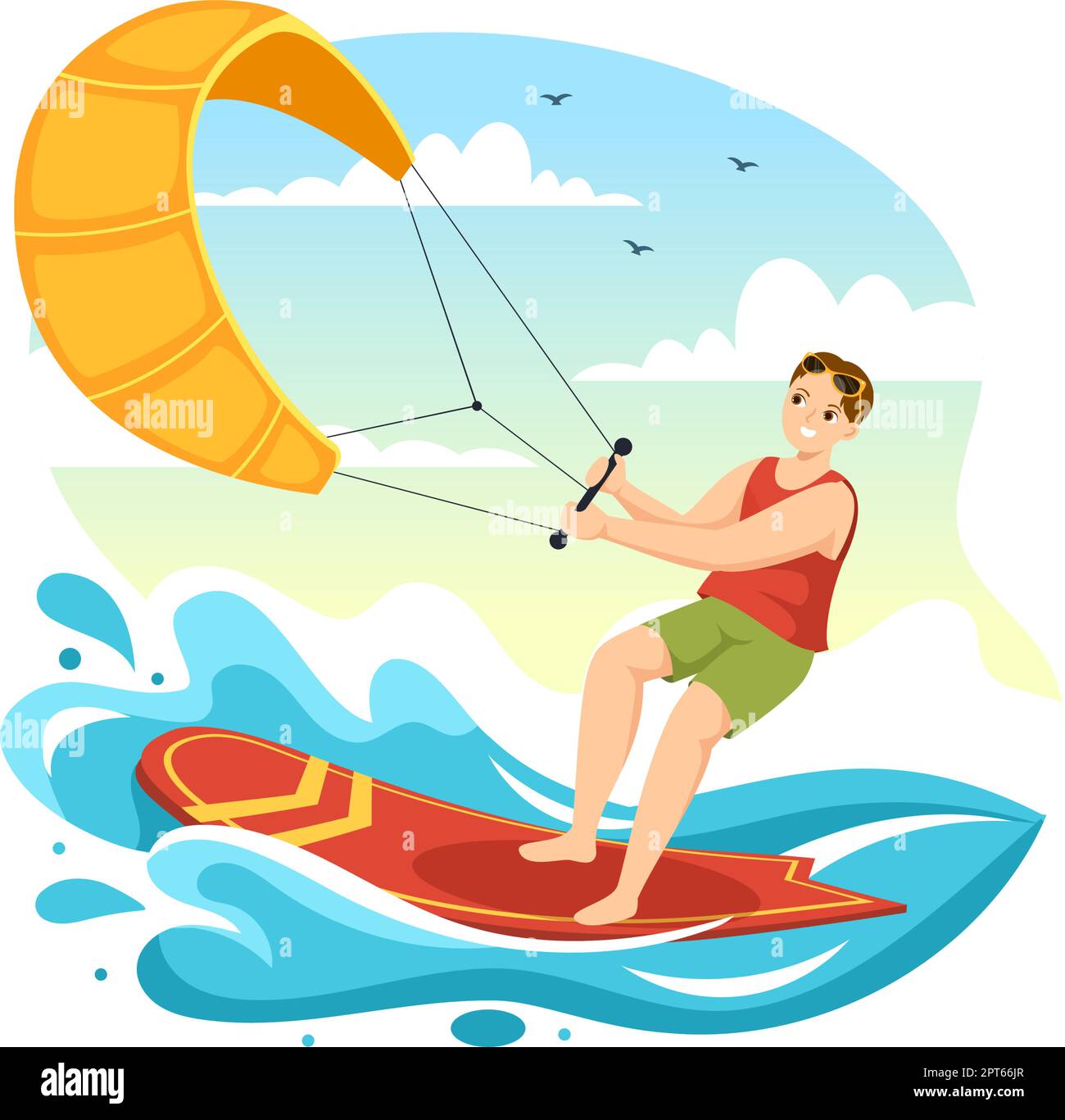 Surfer standing his surfboard Stock Vector Images - Alamy