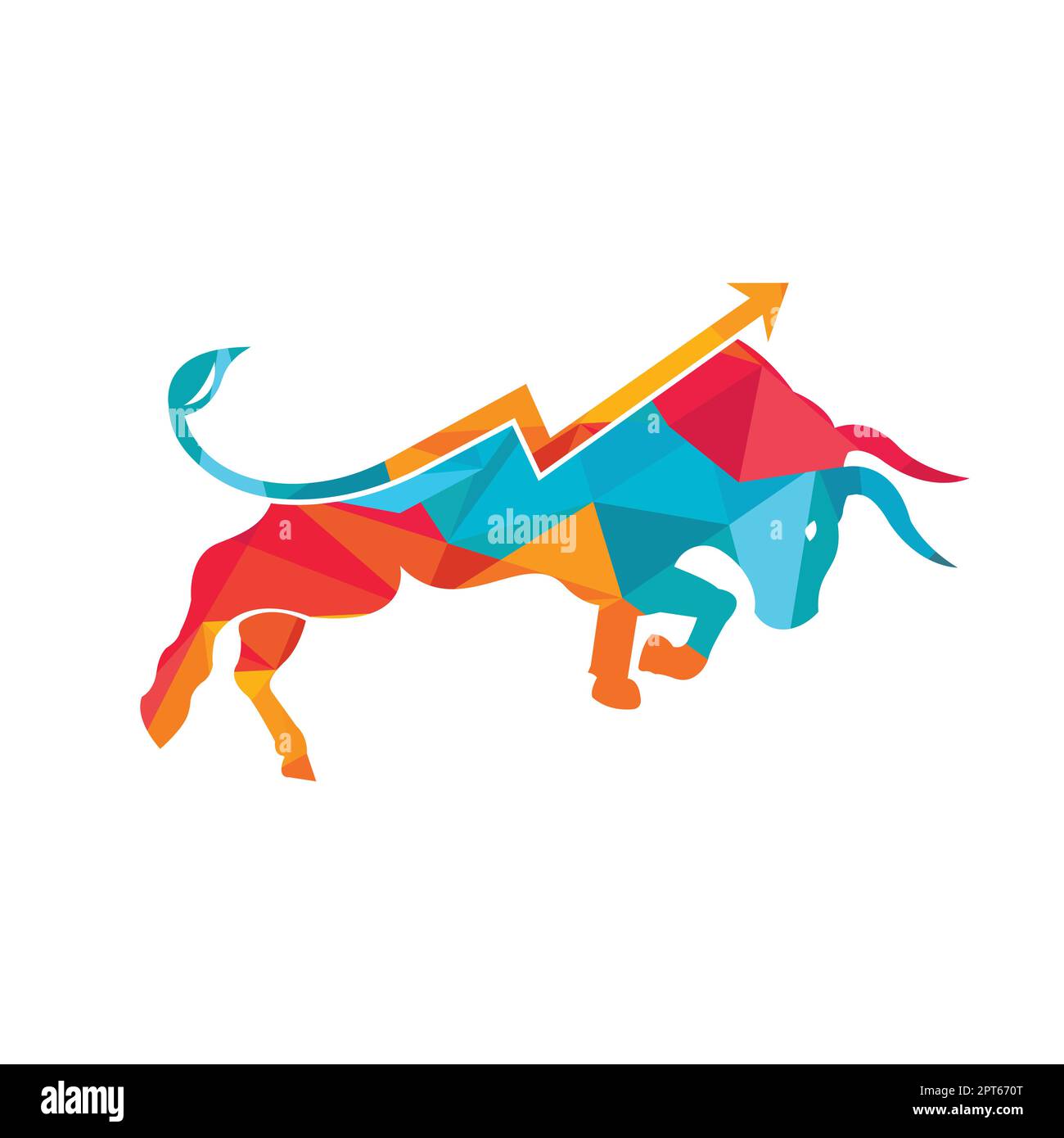 Financial bull logo design. Trade Bull Chart, finance logo. Economy ...