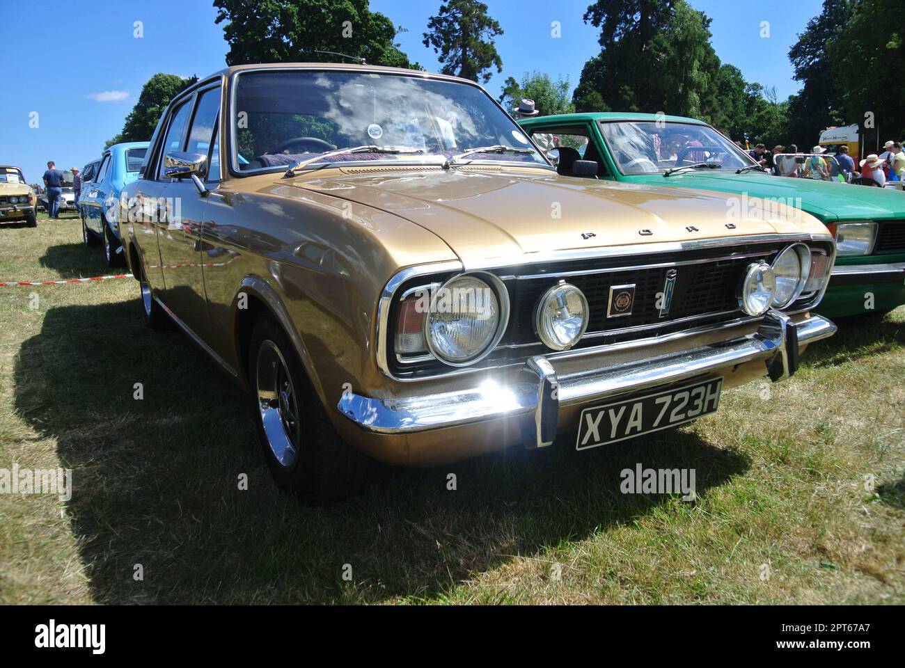 A 1969 Ford Cortina 1600E parked on display at the 47th Historic ...