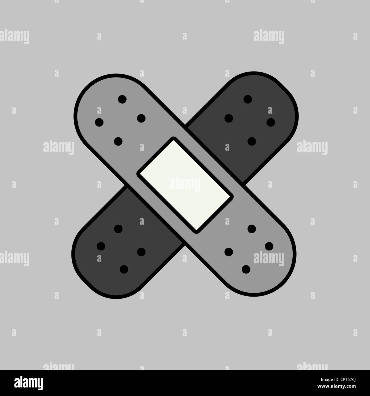 Adhesive plaster vector grayscale icon. Medical sign Stock Vector Image ...