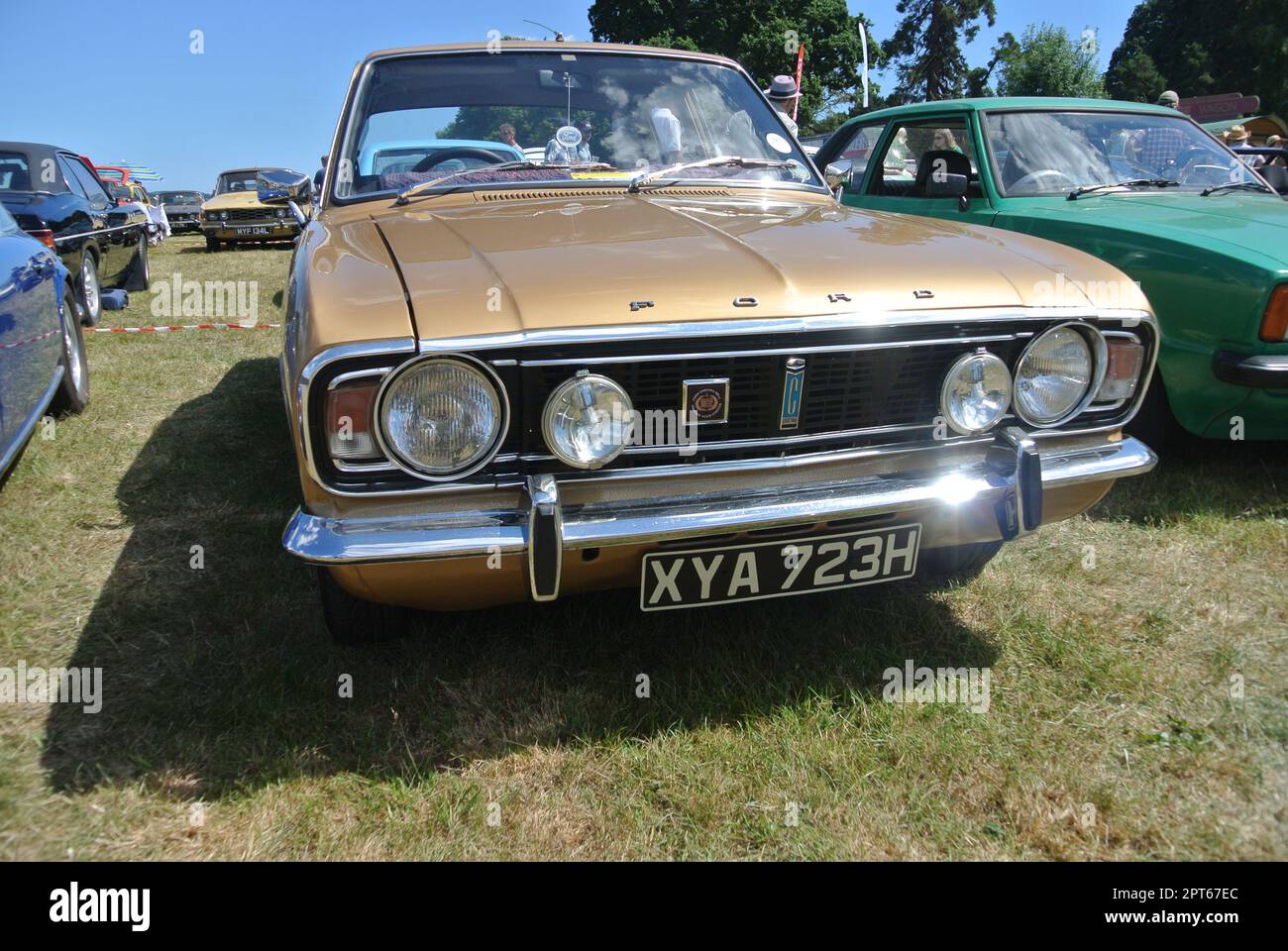 A 1969 Ford Cortina 1600E parked on display at the 47th Historic ...