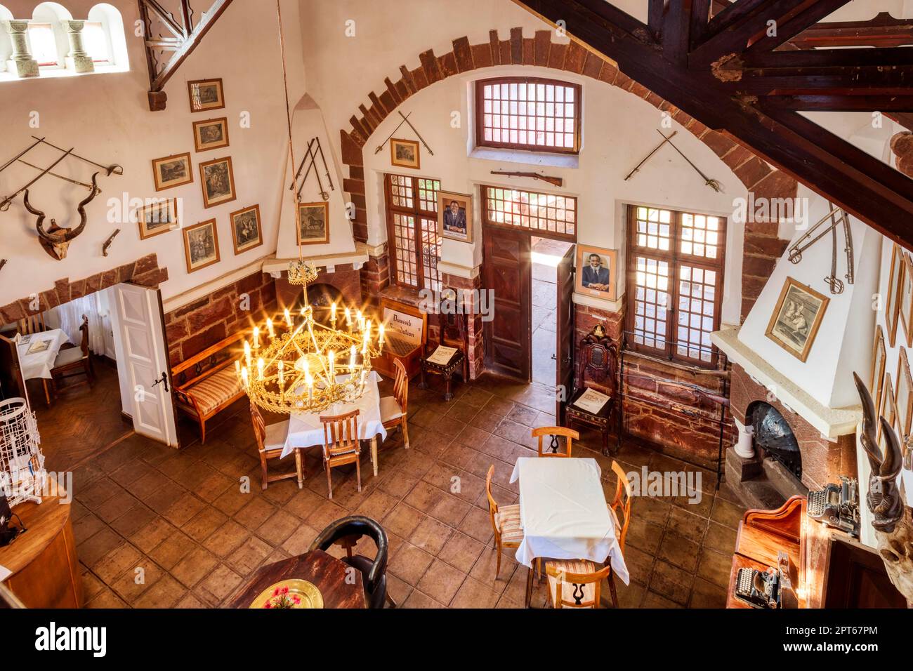 Duwisib Castle, interior, furnishings, colonial building, Namibia Stock ...