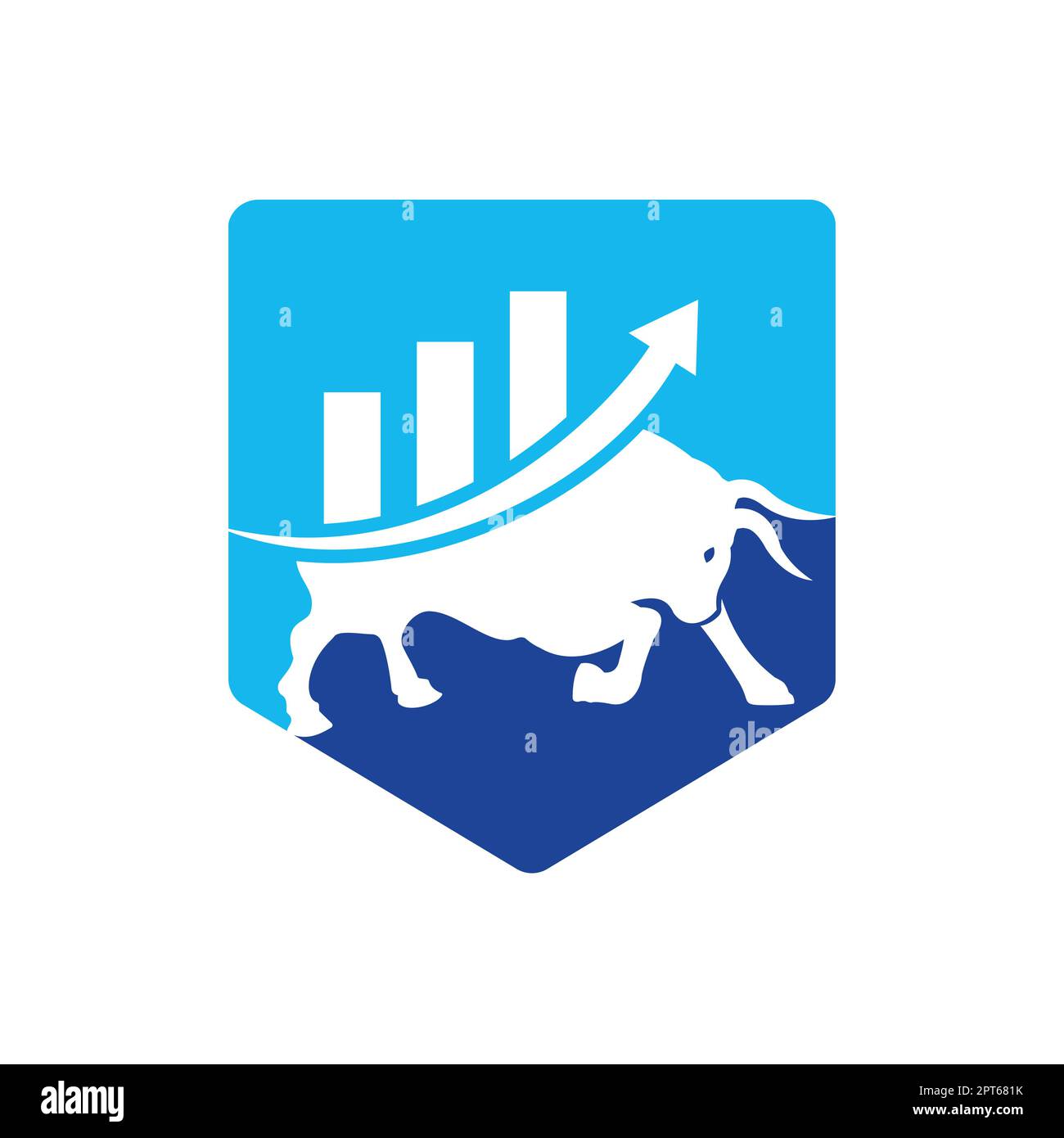 Financial bull logo design. Trade Bull Chart, finance logo. Economy ...