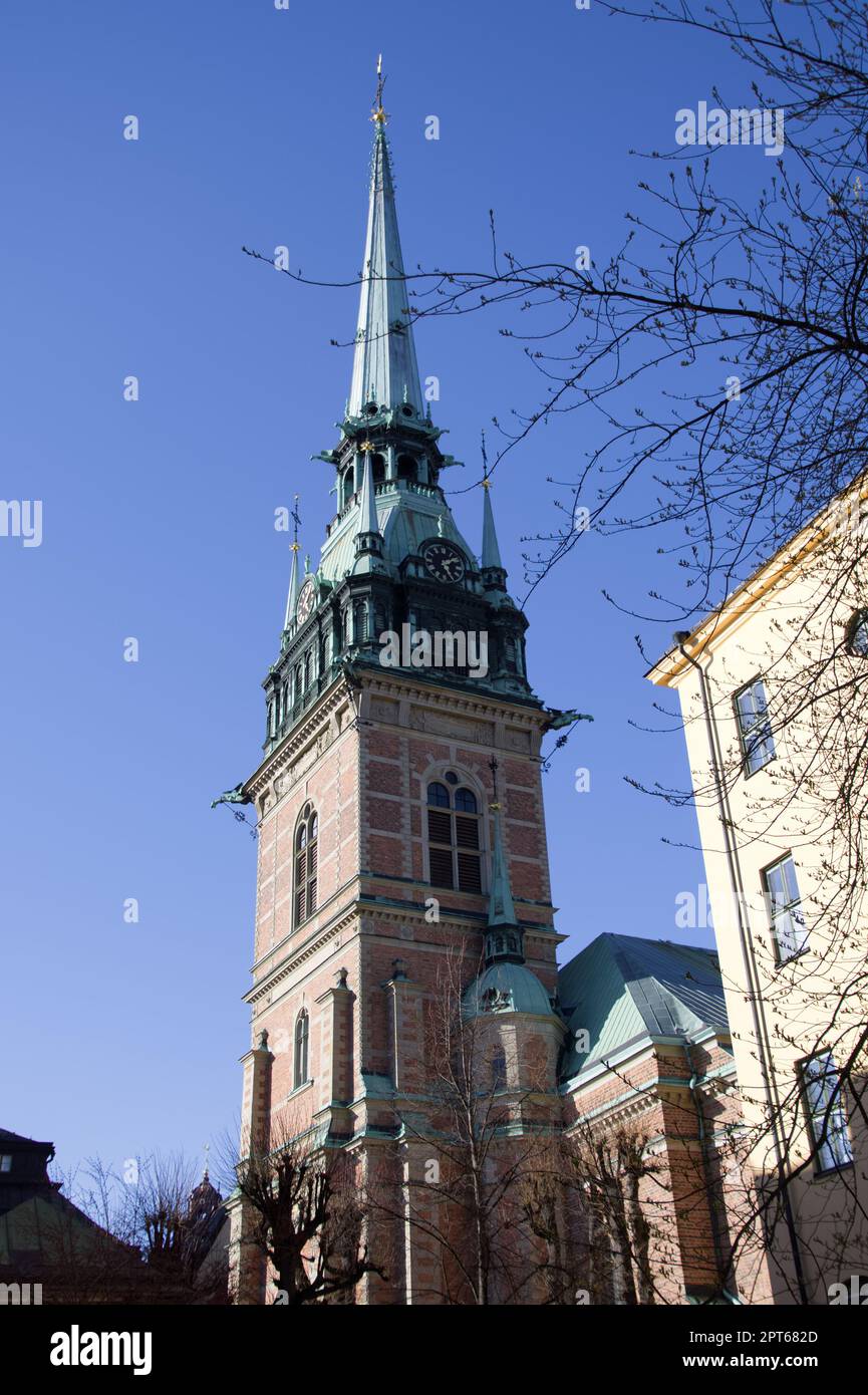 The German Church (St Gertrude's Church) tower, Gamla Stan, Stockholm ...