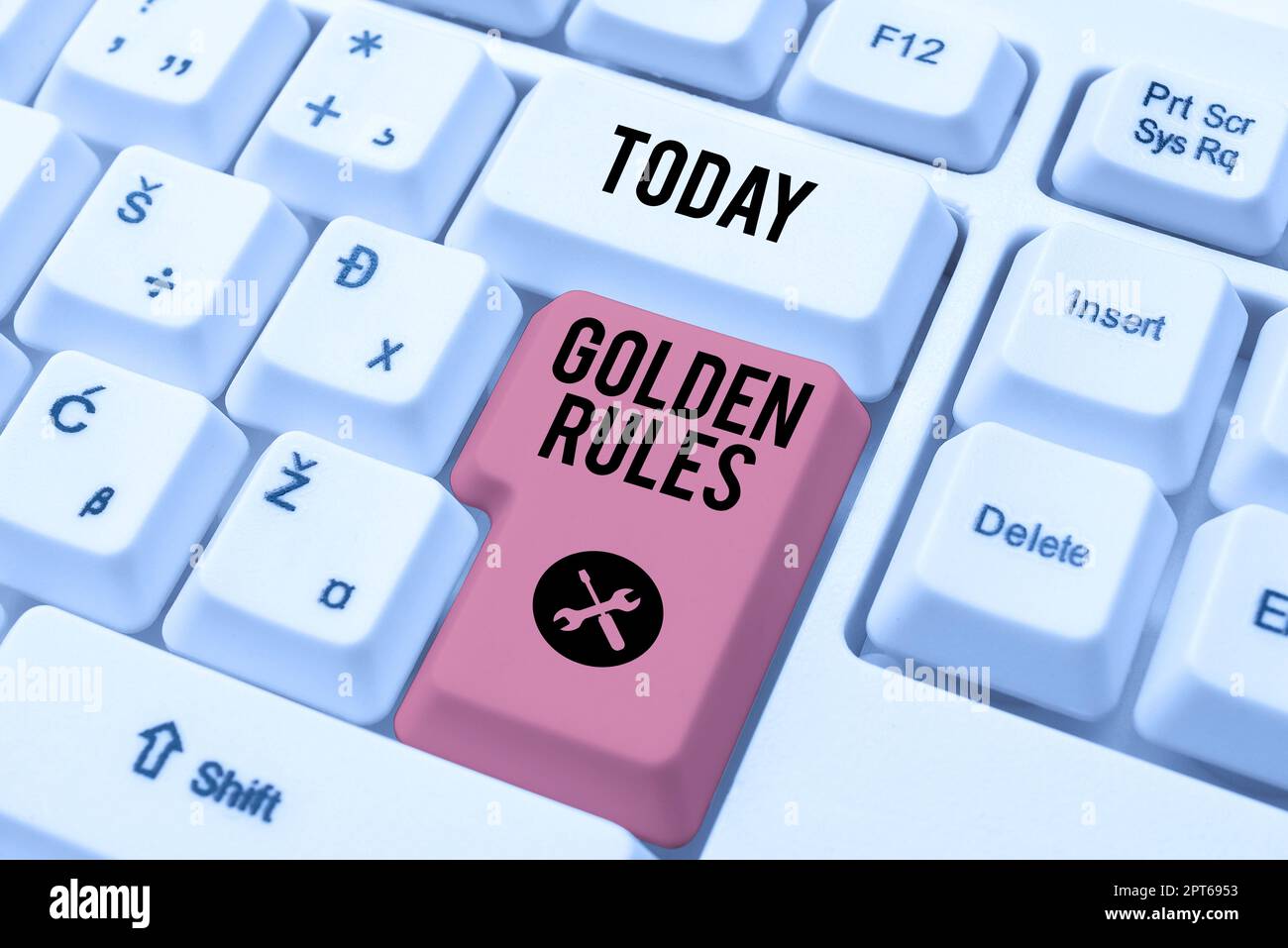 Sign displaying Golden Rules, Concept meaning Basic principle that ...
