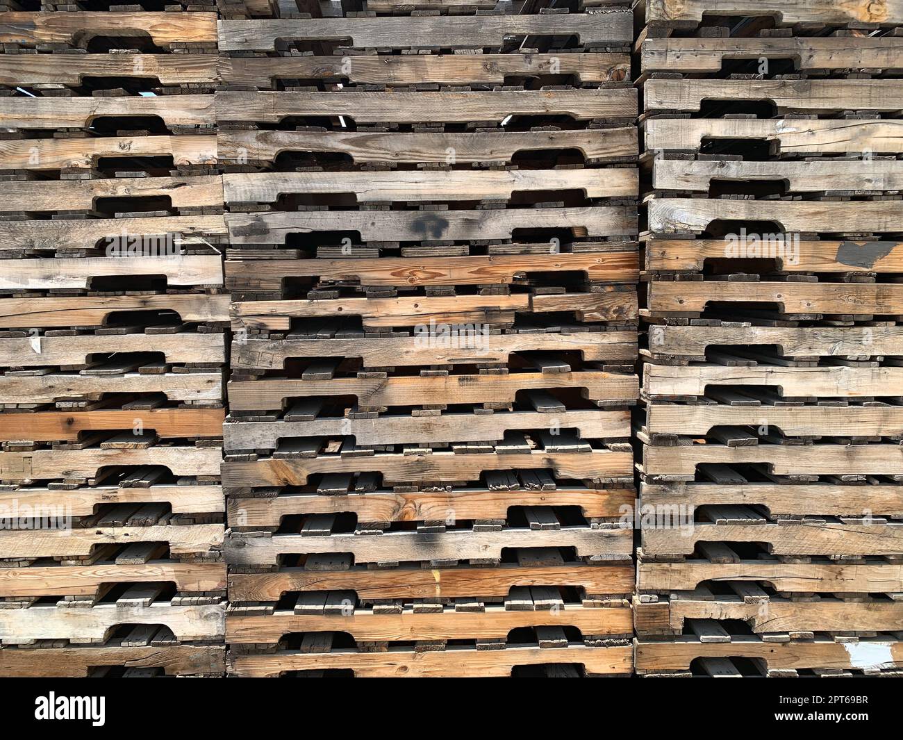Abstract of Stacked Wooden Pallets Stock Photo - Alamy