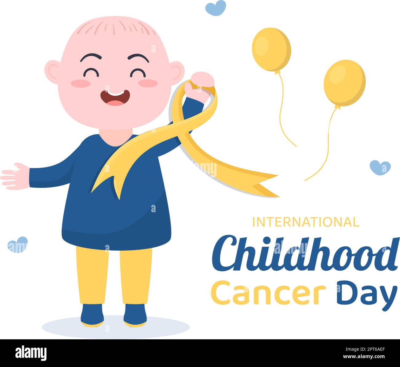 International Childhood Cancer Day Hand Drawn Cartoon Illustration on ...