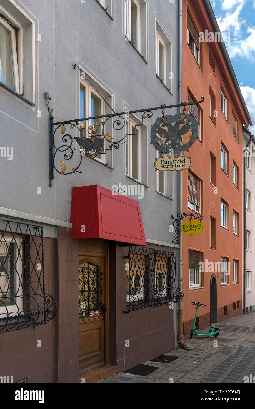 Historic nose sign from the Burg Hotel, Schildgasse 16, Nuremberg ...