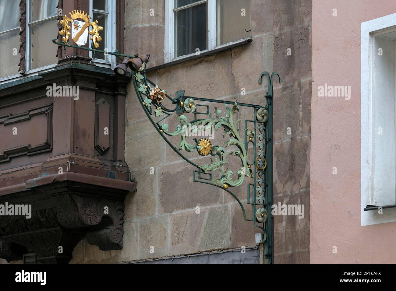 Historical nose sign from an inn, Weissgerbergasse 25, Nuremberg ...