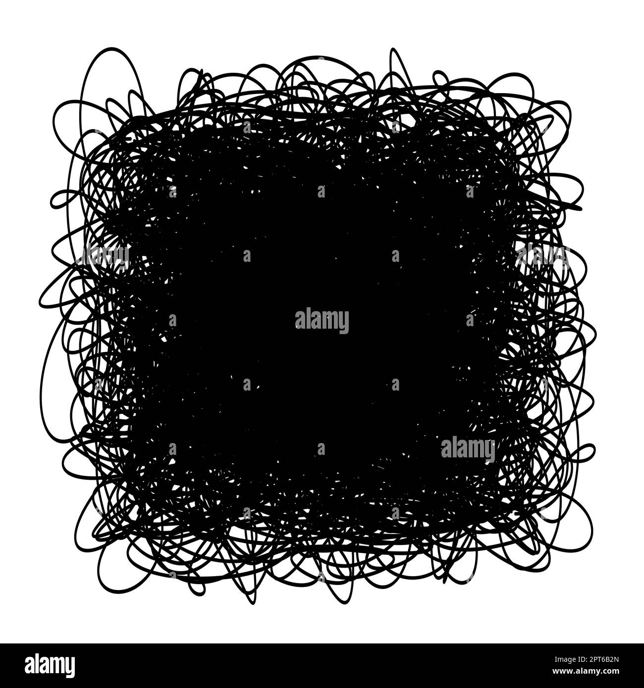 Grungy scribble square frame hand drawn with thin line, divider shape ...