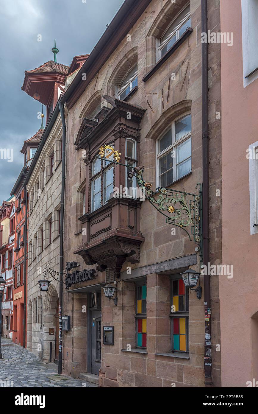 Historical nose sign from an inn, Weissgerbergasse 25, Nuremberg ...