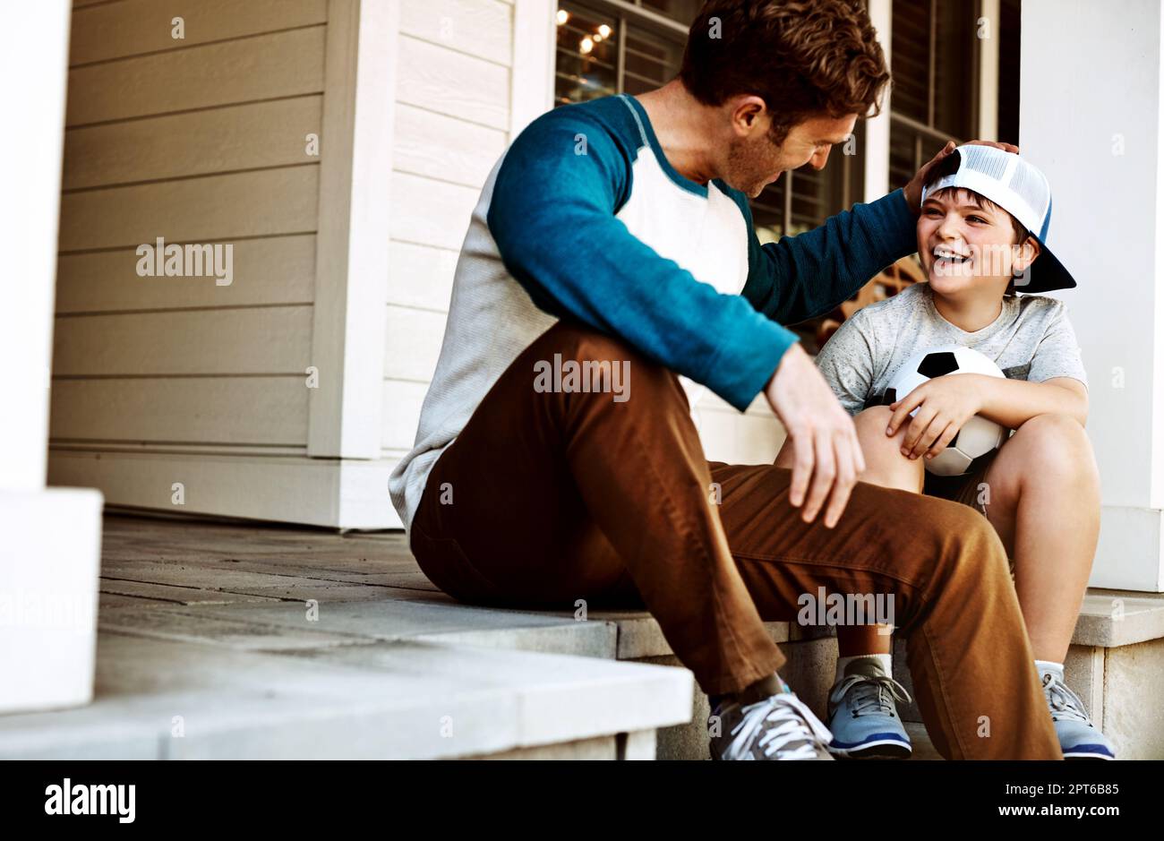 Encourage your son at all times. a father and his son bonding on their ...
