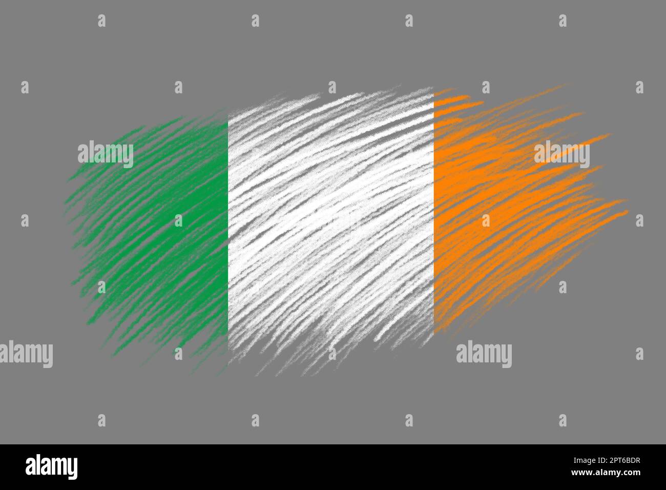 3D Flag of Ireland on vintage style brush background Stock Photo - Alamy