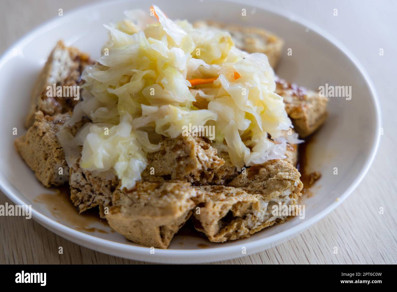 Famous Taiwanese snack of stinky tofu on the table Stock Photo - Alamy