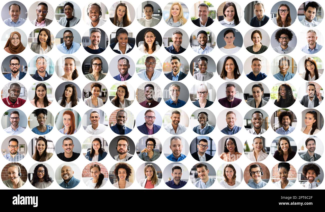 People Face Headshot Collage. Diverse Avatar Portraits Stock Photo - Alamy