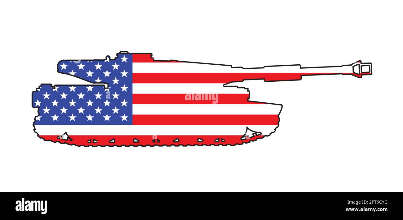 Modern Battle Tank With USA Flag Stock Vector Image & Art - Alamy