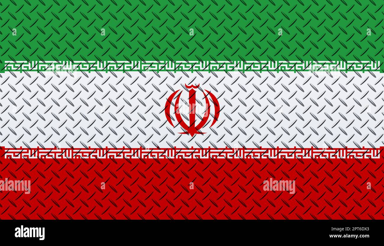 3D Flag of Iran on a metal wall background Stock Photo - Alamy