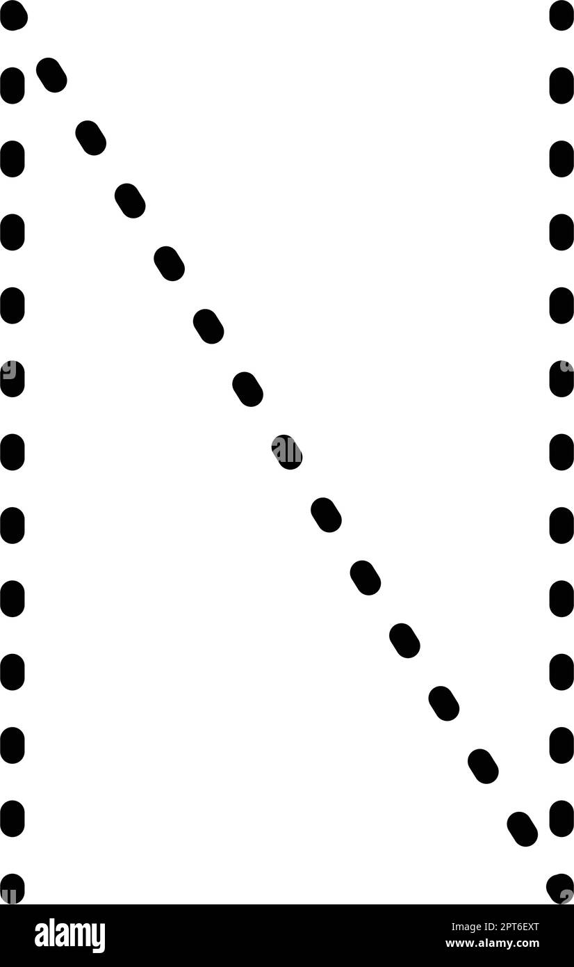 Tracing Alphabet letter N prewriting dotted line element for kindergarten, preschool and ...