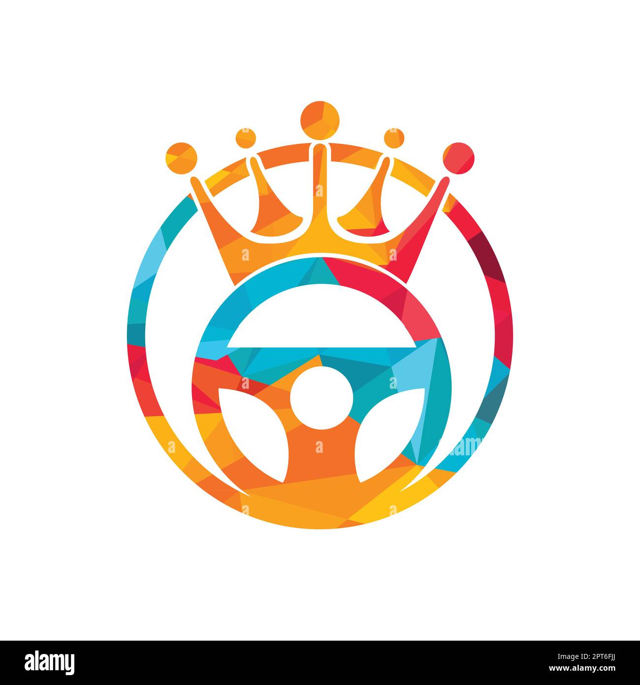 Drive king vector logo design. Steering and crown vector icon Stock ...
