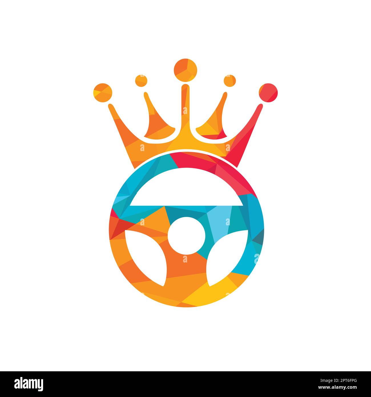 Drive king vector logo design. Steering and crown vector icon Stock ...