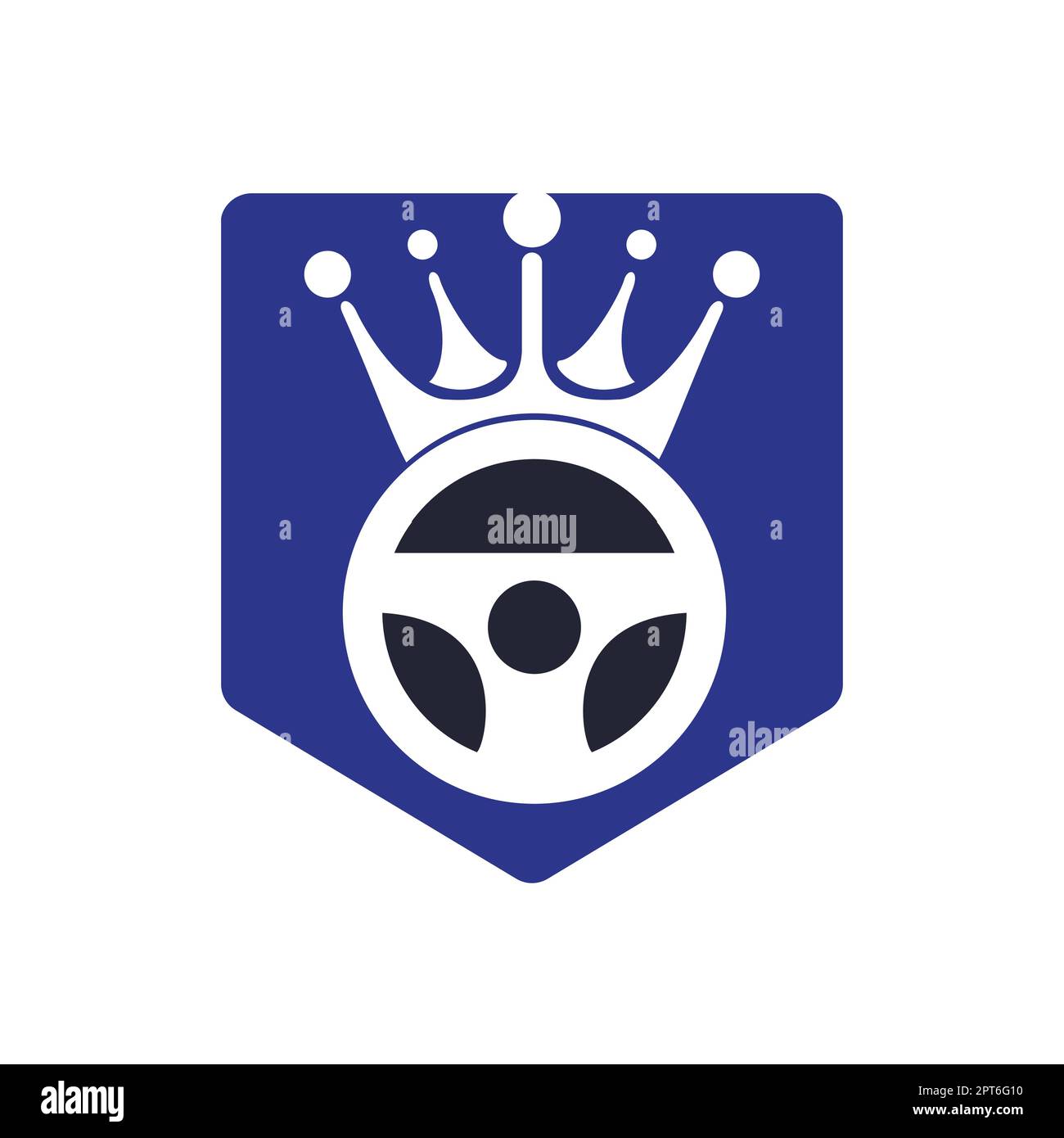 Drive king vector logo design. Steering and crown vector icon Stock ...