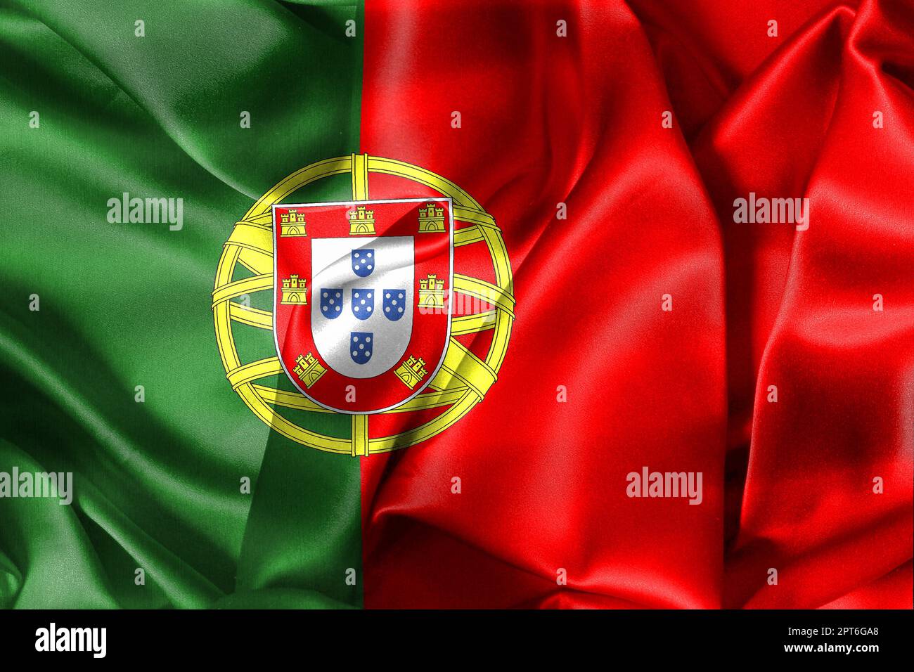 Portugal flag - realistic waving fabric flag Stock Photo - Alamy