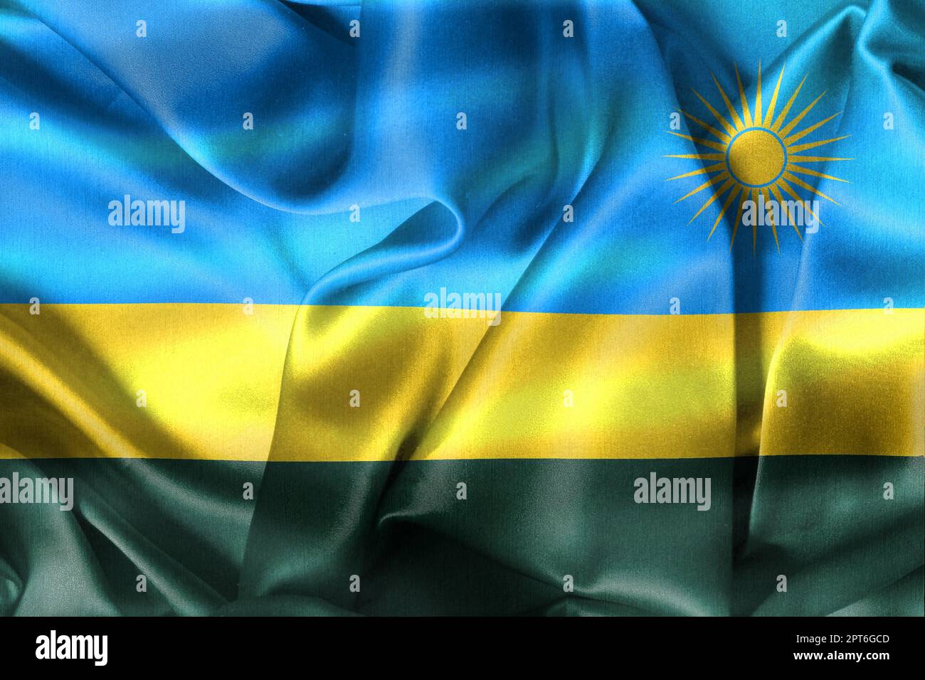 Rwanda flag - realistic waving fabric flag Stock Photo - Alamy