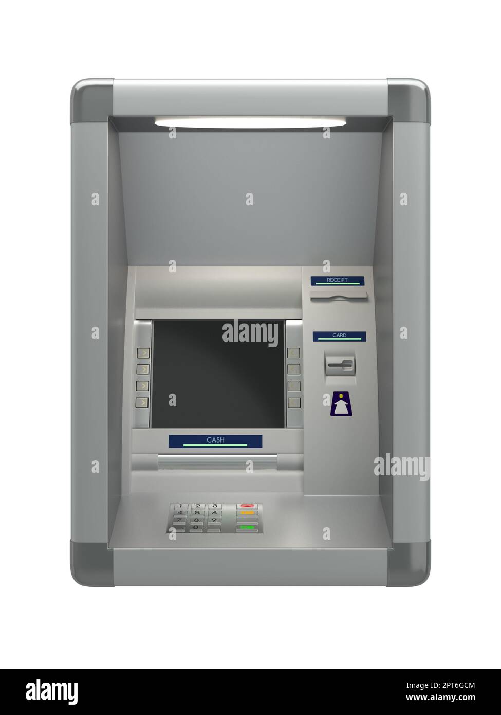 Atm machine with a card reader. Display screen, buttons, cash dispenser ...