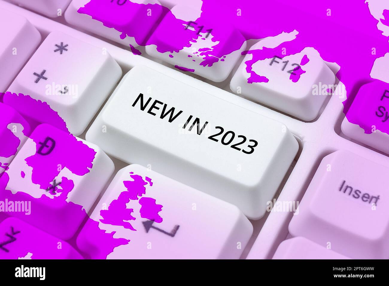 Text caption presenting New In 2023, Internet Concept list of fresh ...