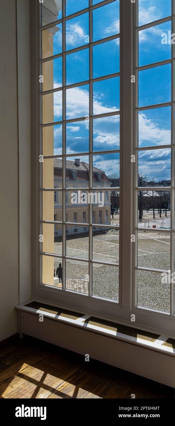 Floor window in the upper round hall, vestibule and dining room ...