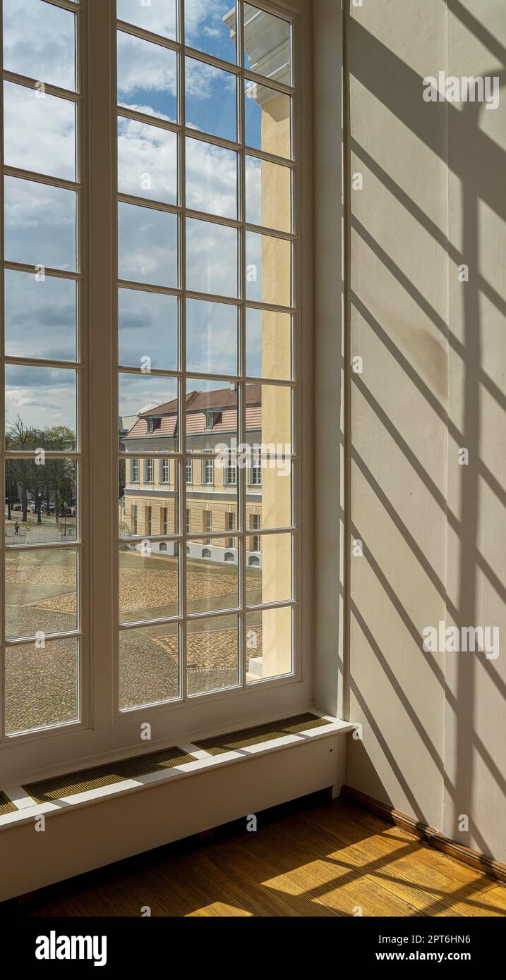 Floor window in the upper round hall, vestibule and dining room ...