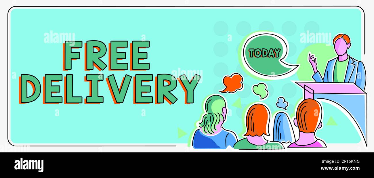 Text showing inspiration Free Delivery, Business overview Shipping ...