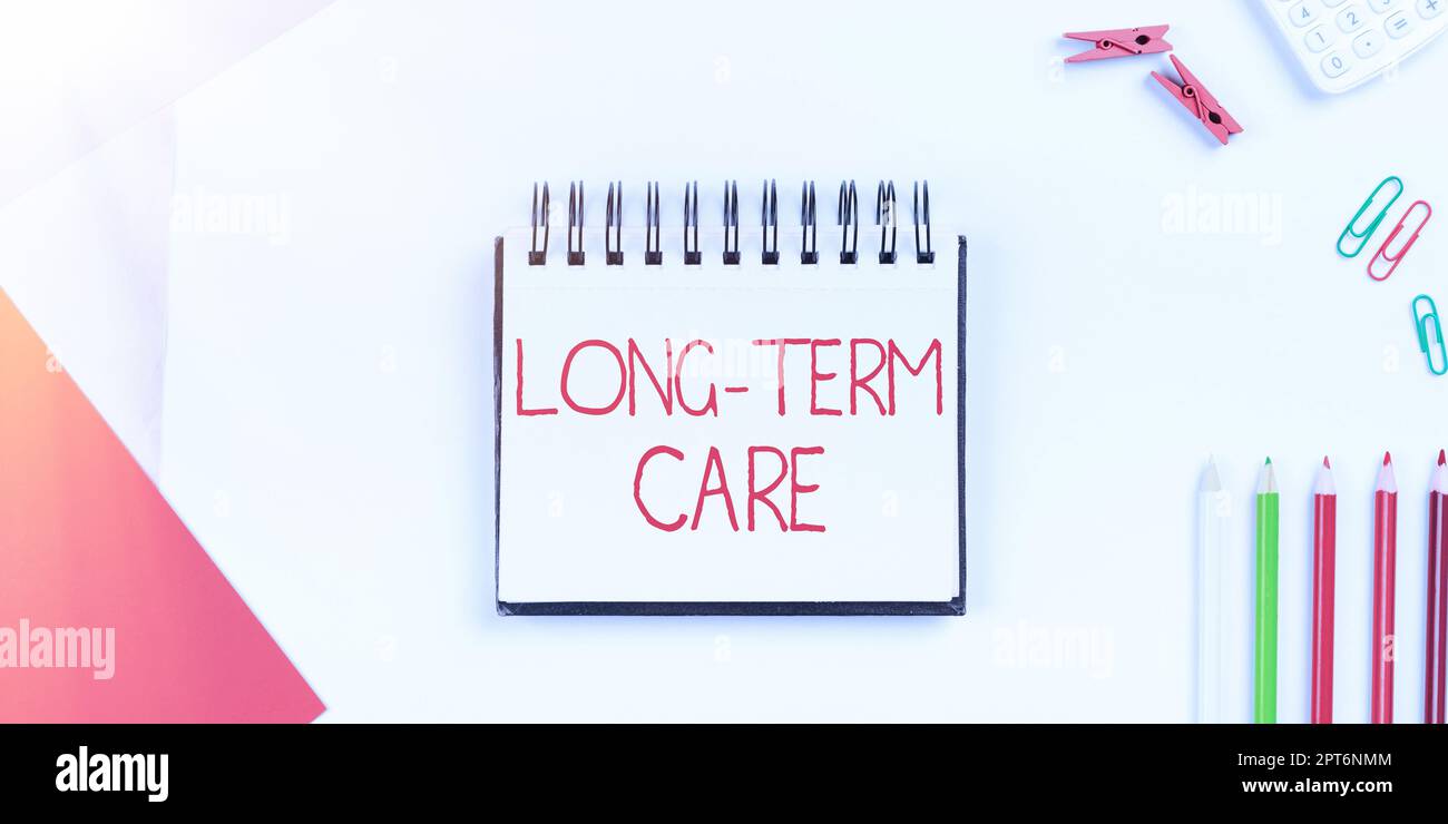 Writing displaying text Long Term Care, Word Written on Adult medical ...