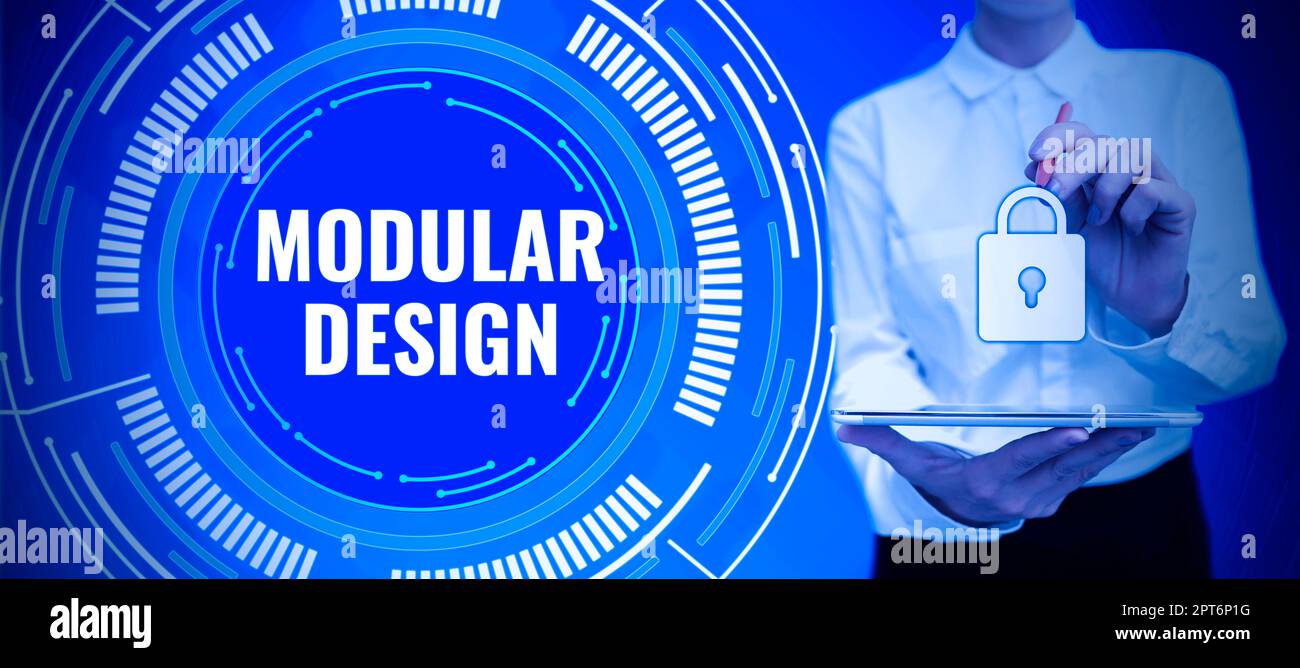Text caption presenting Modular Design, Business overview Using ...