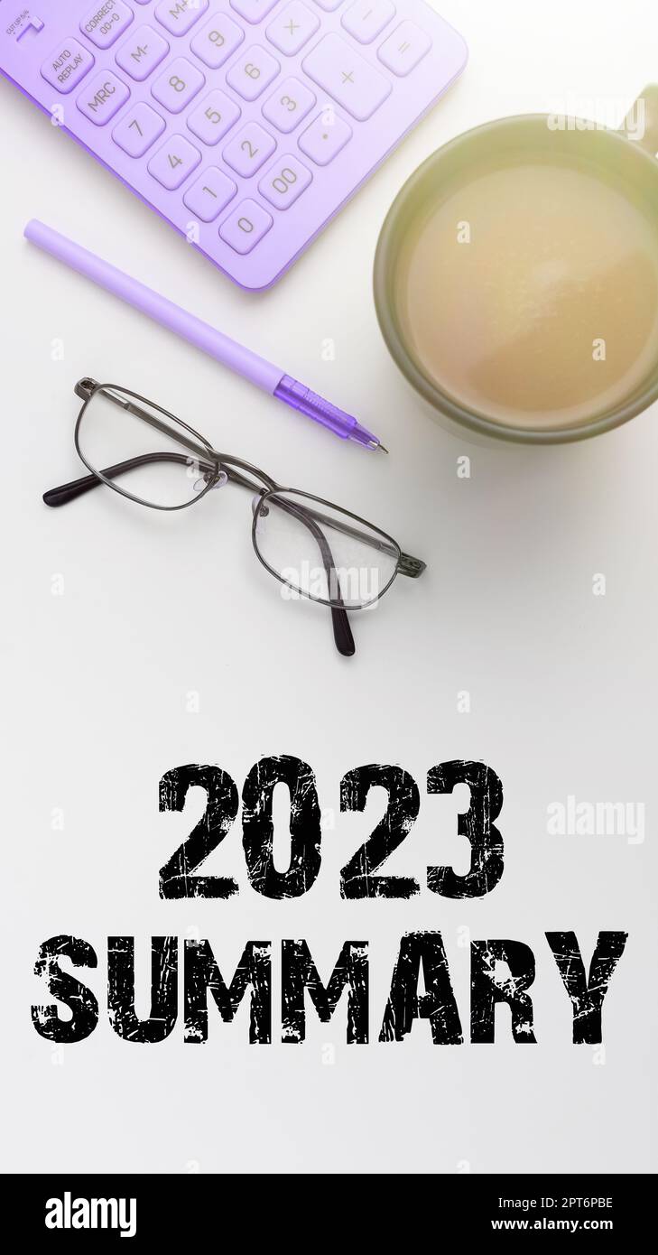 Writing displaying text 2023 Summary, Internet Concept summarizing past ...