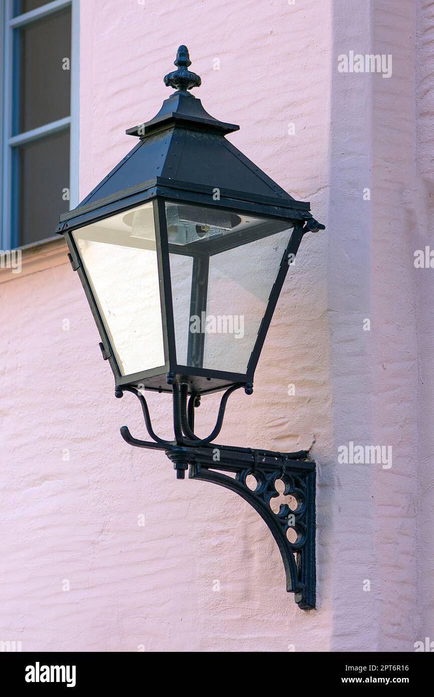 Historical lantern on an old town house, Nuremberg, Middle Franconia ...